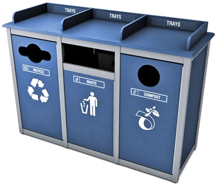 Outdoor Waste and Recycling Center with Tray Return Rails – Petersen ...