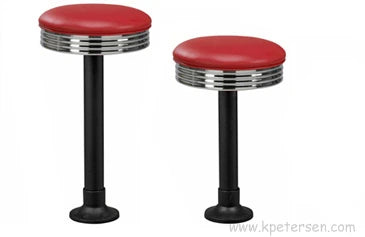 Soda Fountain Stool with Chromed Steel Seat and Black Column – Petersen ...